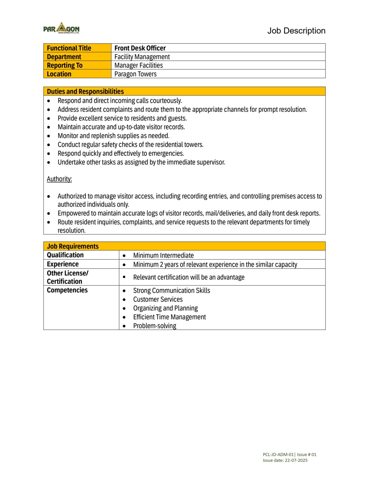 Career – Paragon Constructors